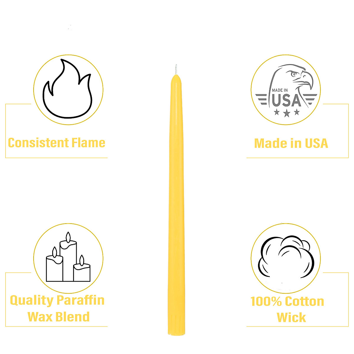 CandleNScent Taper Candles | Tapered Candlesticks - dripless 10 Inch unscented | Holiday Green | 4 Pack