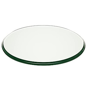 Pro Safe Glass 24'' Round Tempered Clear Glass Table Top - 1/2'' Thick with Ogee Edge