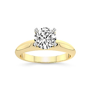 1 Carat | IGI Certified Round shape Lab Grown Diamond Engagement Ring For Women | 14K Or 18K in White, Yellow Or Rose Gold | Eloise Solitaire Knife Edge Diamond Ring |FG-VS1-VS2 Quality Friendly Diamonds Engagement Ring