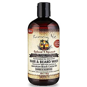 Sunny Isle Jamaican Black Castor Oil 2-N-1 Hair & Beard Wash 12oz | Cleanses, Hydrates, Moisturizes Hair & Skin | Detangles Beard | Paraben & Sulfate FREE