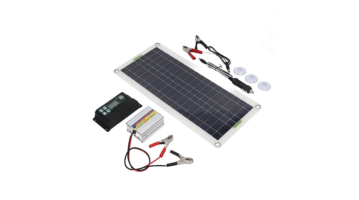 Portable 12V 30W Solar Panel Kit with Inverter