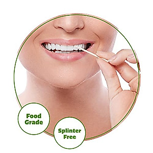 [1500 Count] Bamboo Wooden Toothpicks Wood Round Single-Point Tooth Picks