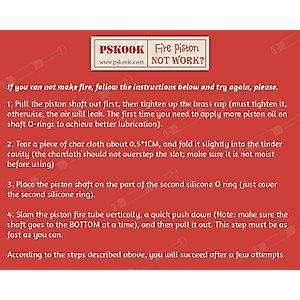 PSKOOK Metal Fire Piston Educational Campers/Survival/Preppers Scientific Lesson