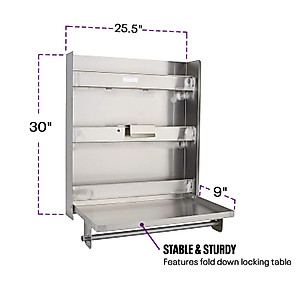 Speedway Motors Standard Aluminum Trailer Storage Cabinet, Features Fold-Down Work Table, Two Paper Towel Holders and Storage, For Enclosed Race Trailer or Garage Storage