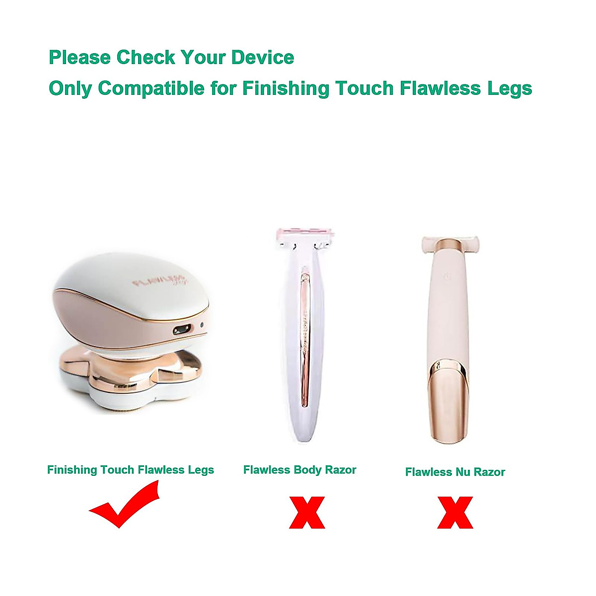 Charger Cord Replacement for Finishing Touch Flawless Legs Shaver Women Electric Trimmer - 5V USB Power Cable (2-Pack) (NOT for Flawless body razor and Flawless Nu razor)