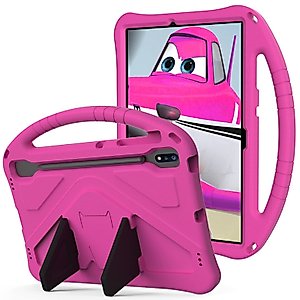 HOGJIM YSJX Tablet Accessories for Samsung Galaxy Tab S7 Plus SM-T970/T975/T976, EVA Kids Case Stand Shockproof Cover for Galaxy S7 FE 12.4 SM-T730 T736 (Color : Rose Red, Size : SM-T730 T736)