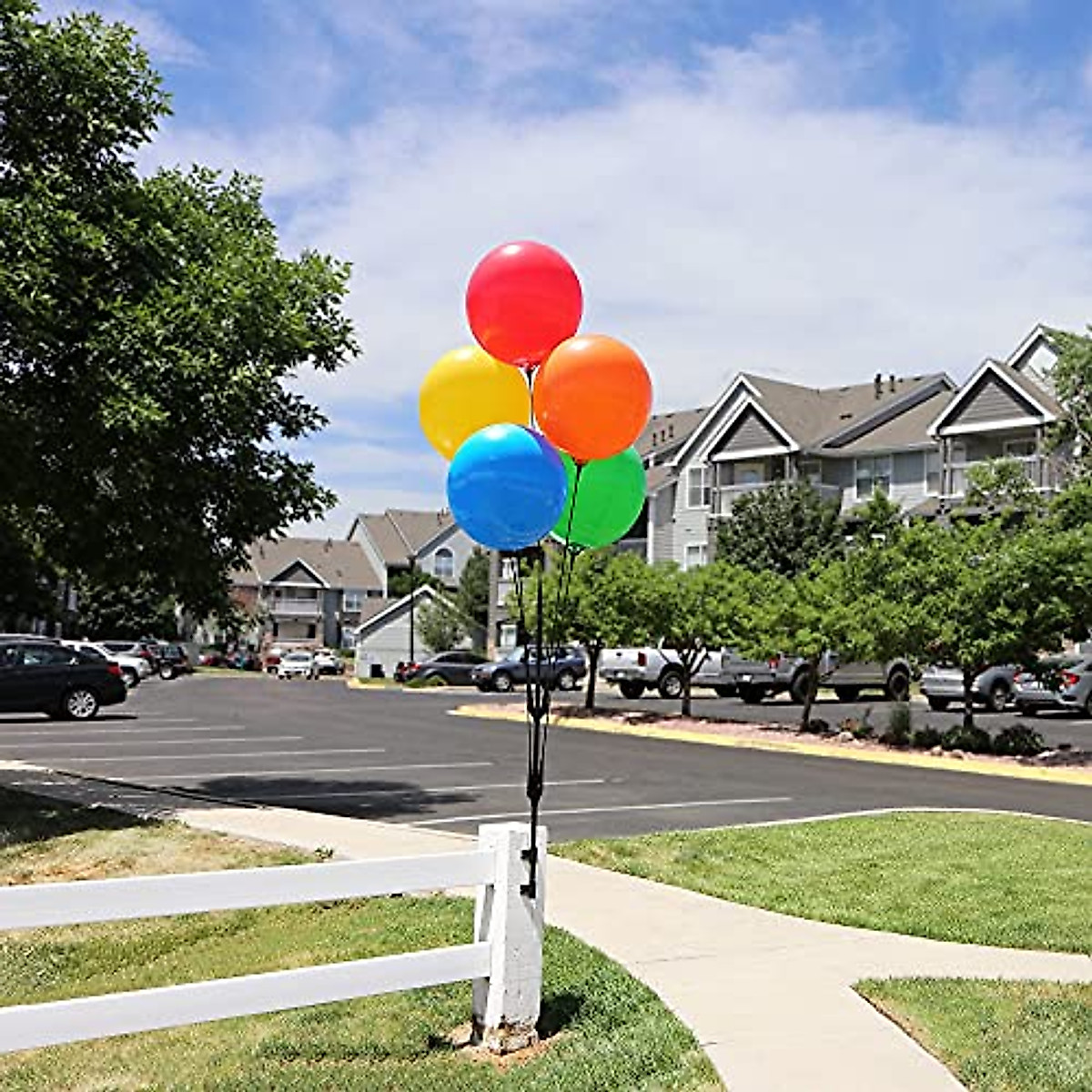 Balloon Bobber - Weatherproof Reusable Paneled Balloon Cluster Pole Kit - Helium Free Plastic Outdoor Balloons