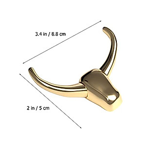 DOITOOL 2pcs Duty Home Storage Head Scarf Cabinet Bathroom Robe Door Mounted Hooks Towel Coat Coat, Cow Heavy Design Wall Hat Bag Hangers Bag, Decorative Vintage Nordic Clothes Metal Horn