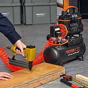 VEVOR 2.1 Gallon Air Compressor, 1.2HP 2.2 CFM@90PSI Oil Free Air Compressor Tank & Max. 116PSI Pressure, 70 dB Ultra Quiet Compressor for Auto Repair, Tire Inflation, Spray Painting, Woodwork Nailing