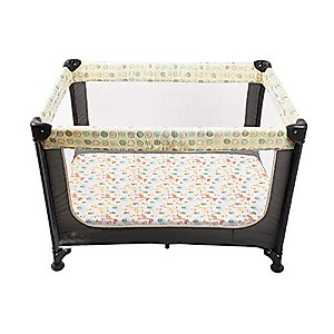 Waterproof Pack N Play/Mini Portable Crib Sheet Set 2 Pack 100% Jersey Cotton 190GSM Thickest Ultra Soft Stretchy for Baby Girl Boy Cute Animal by Knlpruhk