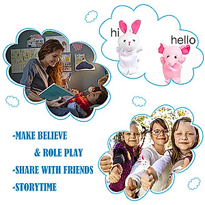 Acekid 10pcs Soft Plush Animal Finger Puppets Set Baby Story Time Velvet Animal Style for Toddlers