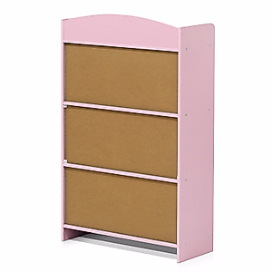 FURINNO 2 shelves Stylish Kidkanac Bookshelf With Storage Cabinet, Pink