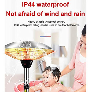 Outdoor Patio Heater,3 Heating Mode Space Heater Infrared Fast Heating Electric Heater with Tip Over Protection,Waterproof Freestanding Heater for Garden Garage Balcony Backyard-3000w 58.5x160-210cm(2