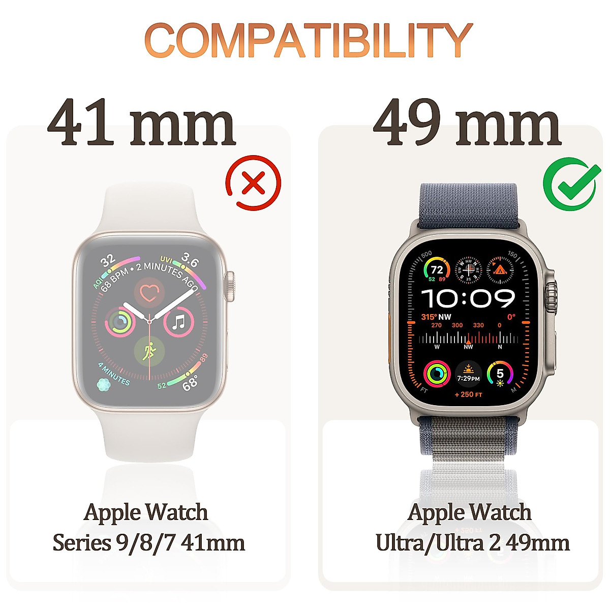 TSOGIA 2 Pack Hard PC Case for Apple Watch Ultra/Ultra 2 Screen Protector 49mm, with 9H Tempered Glass Screen Protector, Full Protective Cover for iWatch Ultra Accessories 49mm,White