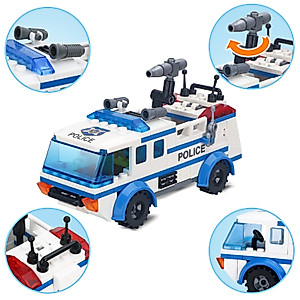 BRICK STORY City Police Building Set Police Patrol Car Prisoner Transporter Truck Building Blocks Toys with 4 Mini People Cop and Robber Police Playset for Kids Aged 6 and up 368 Pieces