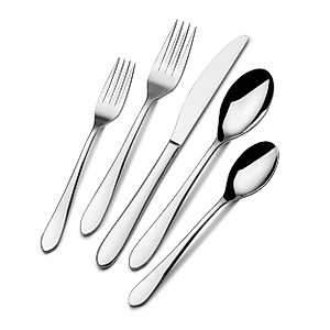 Fitz & Floyd Fitz and Floyd Nevaeh Coupe Silverware 45 piece service for eight, Gray, (5266455)