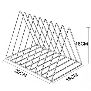 Bookend Magazine Rack Newspaper Rack Book Shelf Storage Rack Metal Wire Letter Rack Desk Office Room Supplies 26X18X18CM MUMUJIN (Color : White)