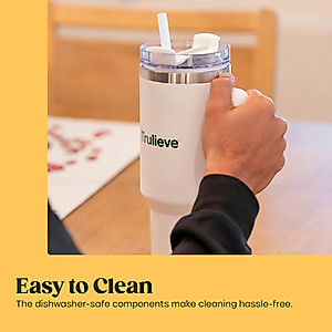 TRULIEVE 40oz Insulated Tumbler with Handle and Straw – Stainless Steel Travel Coffee Mug, Double-Wall Vacuum Cup for Hot & Cold Drinks, Spill-Resistant Lid, Large Capacity for Work, Gym & Commute