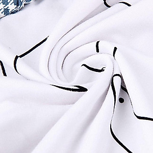 Verypoppa Baby Girls Sleeveless T Shirt + Plaids Shorts Sets Outfits , White + Blue, 4 - 5 Years