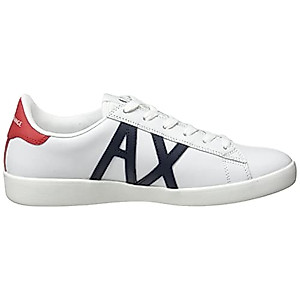 A|X ARMANI EXCHANGE Men's Classics Sneaker, Opt White + Navy + R, 6