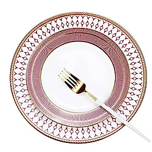 KOWMcp Dinner Plates Model Room Table Decoration Bone Porcelain Plate Knife Fork Restaurant Steak Dish Coffee Cup Dishes