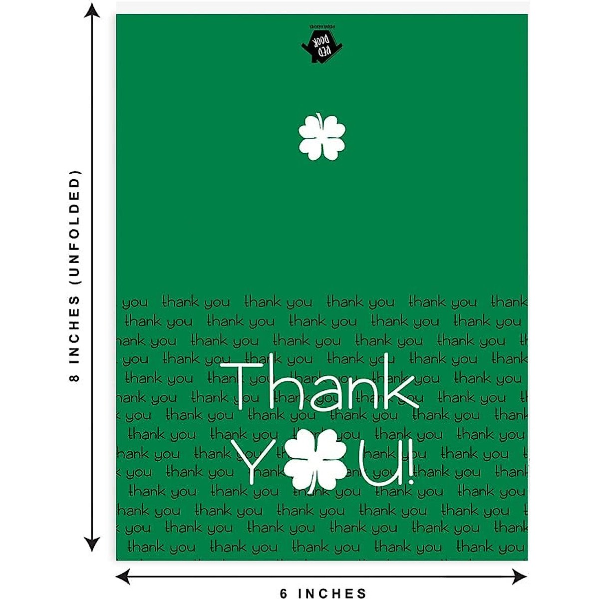 Red Door Inspirations Green Thank You Cards Perfect for St. Patrick's Day Thank You Cards or 4H Thank You Cards. Pack of 10 cards and 10 envelopes (Thank You Cards Green)