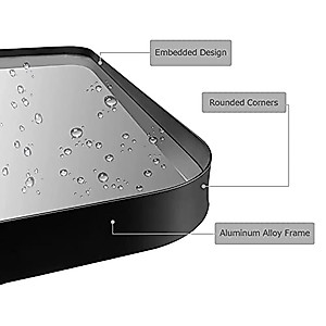 Amorho Black Frame Mirror for Wall, 22x 30 Rounded Corner Rectangle Mirror, Matte Black Bathroom Mirror, Metal Vanity Mirror, Tempered Glass Shatter-Proof Mirror (Horizontal/Vertical)