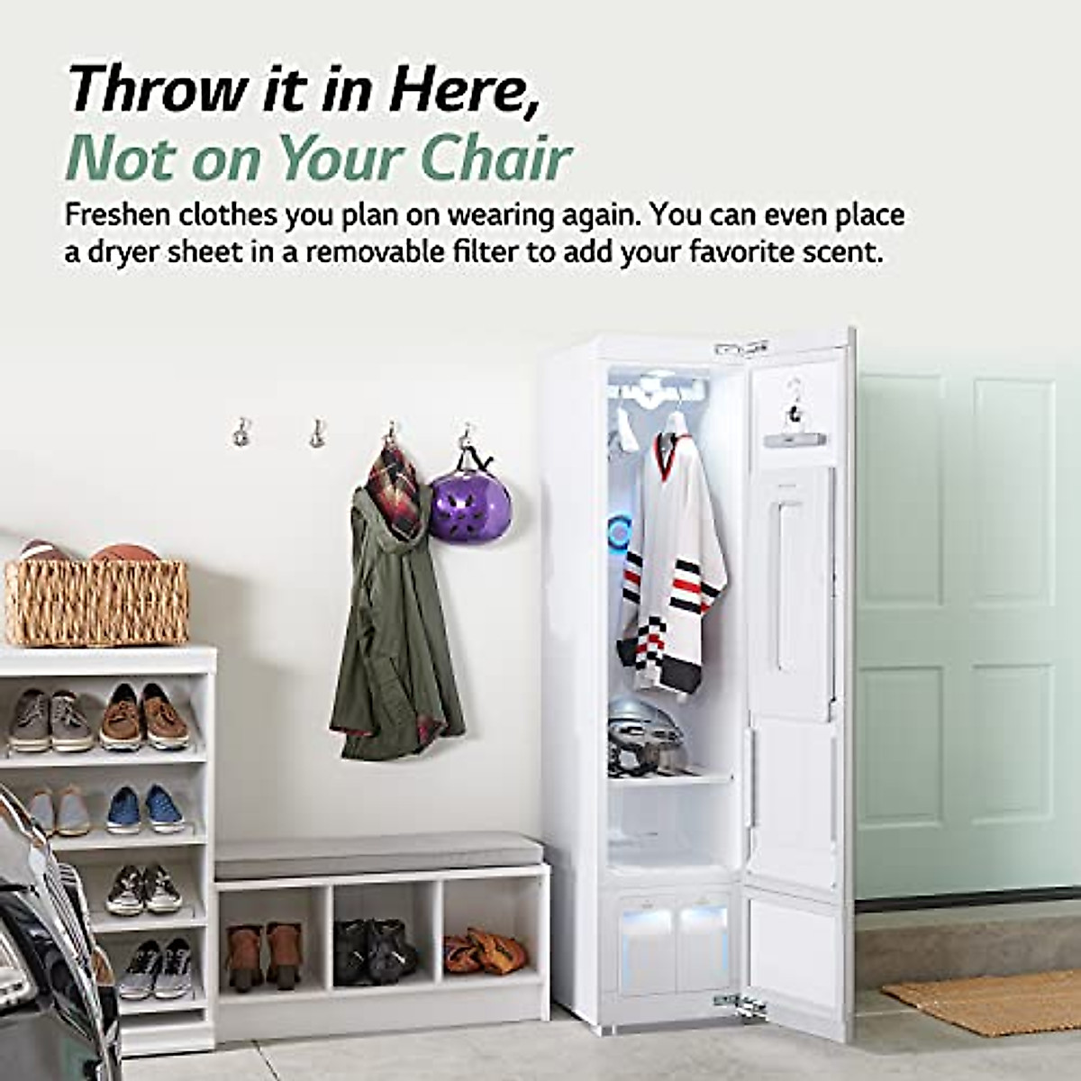 LG Styler Steam Closet | Clothes Steamer for Garments and Household Item Care | Sanitize, Deodorize, Freshen & Dry with Steam Technology & Moving Hangers| Easy Install | Wi-Fi enabled| Espresso