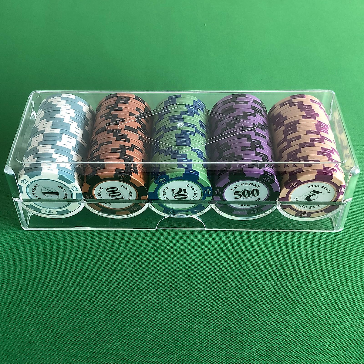 Poker Chip Holder Tray Racks - 1Pack Clear Acrylic Chips Rack Case with Cover Poker Table Accessories