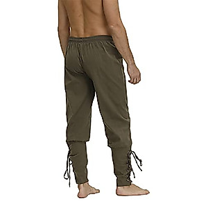 Mens Pirate Costume Adult Pirate Pants for Men Viking Costume Renaissance Medieval Pants Men Ren Faire Green S