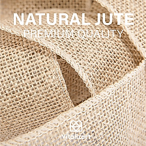 Vitalizart Wired Burlap Ribbon 1.5 in x 20 Yd Burgundy Natural Jute Ribbon for Crafts,Christmas Decoration,Wreaths, Gift Wrapping