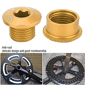 5Pcs Aluminum Alloy Chainring Bolt ycle Chainwheel Screws Mountain Road Bike Crankset Bolts for Single Double Triple Speed(Gold 5mm) Ycle Chainring Screws Bolt Double Bolts Single Speed crankset Bike