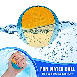 6 Pcs Water Jumping Ball 2 Inch Water Bouncing Ball Water Balls Water Skipping Beach Ball Beach Toys Pool Accessories for Boys Girls Gift Outdoor Games Activities Pool River Lake (Yellow, Sky Blue)