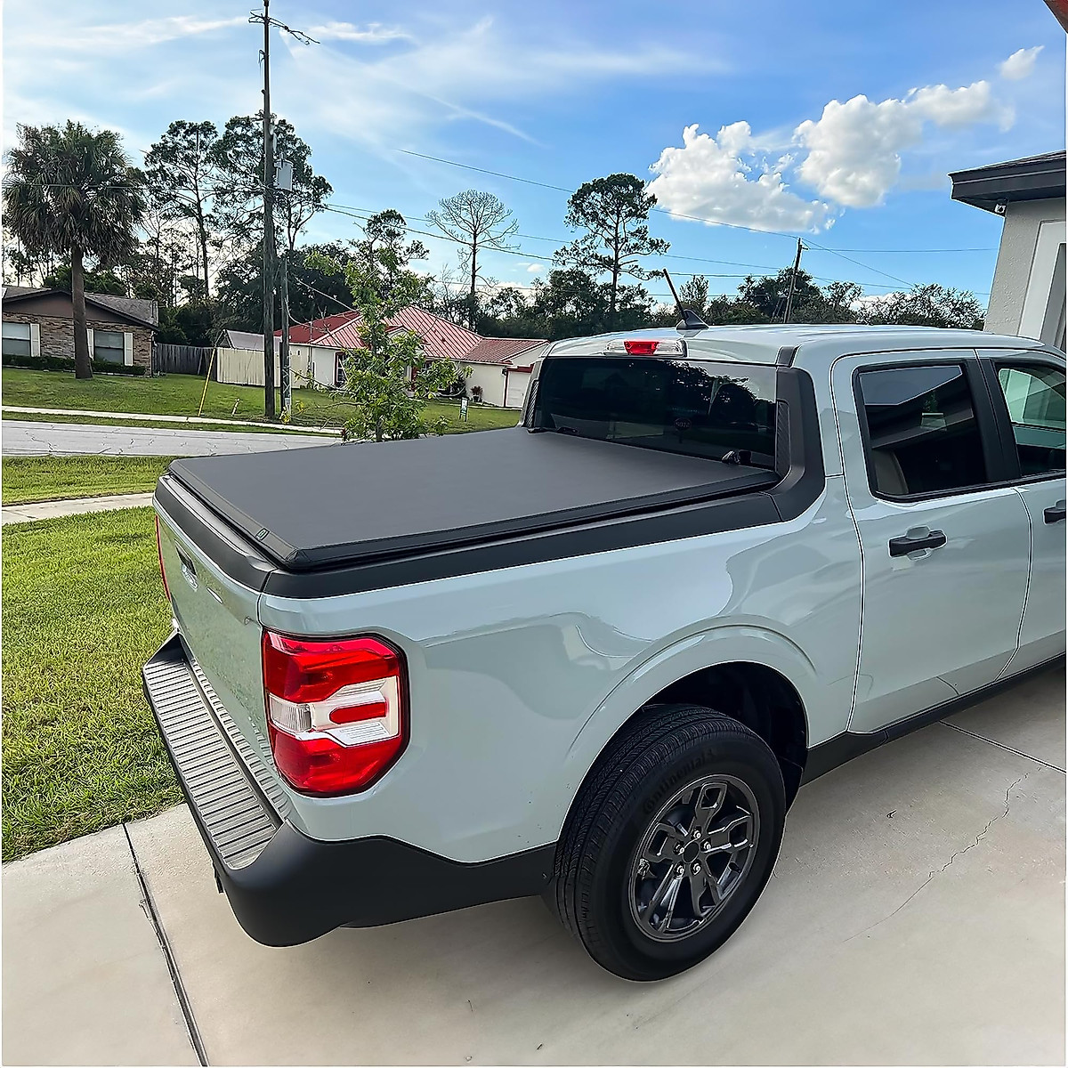AUTOSAVER88 Soft Tri-fold Truck Bed Tonneau Cover Compatible with 2016-2023 Toyota Tacoma (Excl. Trail Edition) 5ft Bed