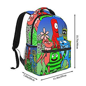 Pobecan Yo Gabba Anime Gabba! Backpack Funny Laptop Back Pack Book Bag Hiking Outgoing Daypack For Women Mens