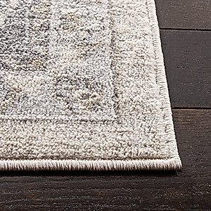 SAFAVIEH Brentwood Collection Area Rug - 8' x 10', Cream & Grey, Medallion Distressed Design, Non-Shedding & Easy Care, Ideal for High Traffic Areas in Living Room, Bedroom (BNT865B)