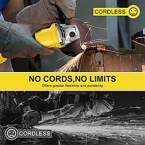 Cordless Angle Grinder for DEWALT 20V Max Battery, 10000RPM Brushless Grinder Tool, 4-1/2'' Electric Grinders Power Tools with Grinding Wheels and Auxiliary Handle for Cutting, Grinding (Tool Only)