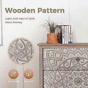 MAISON ARTS 3 Drawer Dresser for Bedroom (Set of 2), Farmhouse Wooden Chest of Drawers with Brass Metal Handles Modern Boho Dressers & Chests for Living Room, Hallway, Entryway