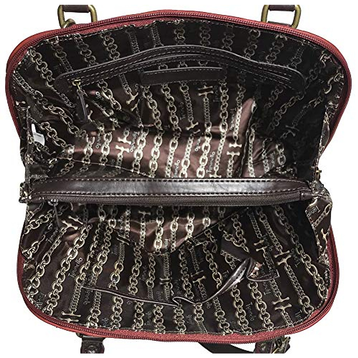 Tignanello Bleecker St. Accordian Satchel, Rouge/Brown