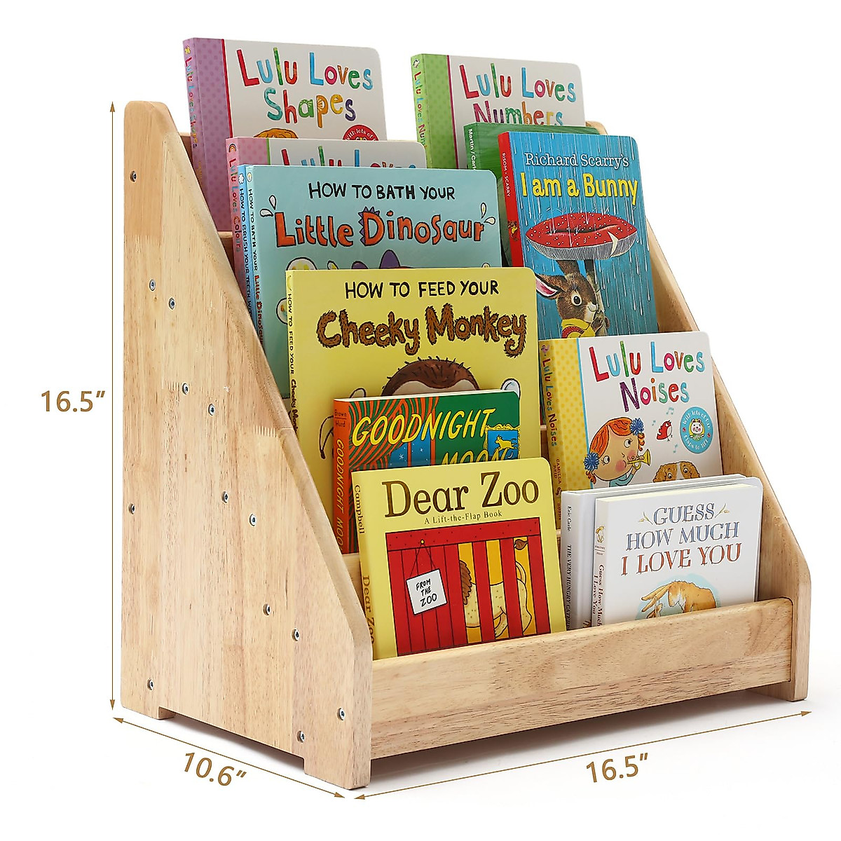 Nuoex Montessori Bookshelf for Toddler 1-5 Years, Kids Wooden 5-Tier Front Facing Book Display Shelf with Chalkboard for Bedroom,Playroom,Classroom,Book Rack Organizer, Natural