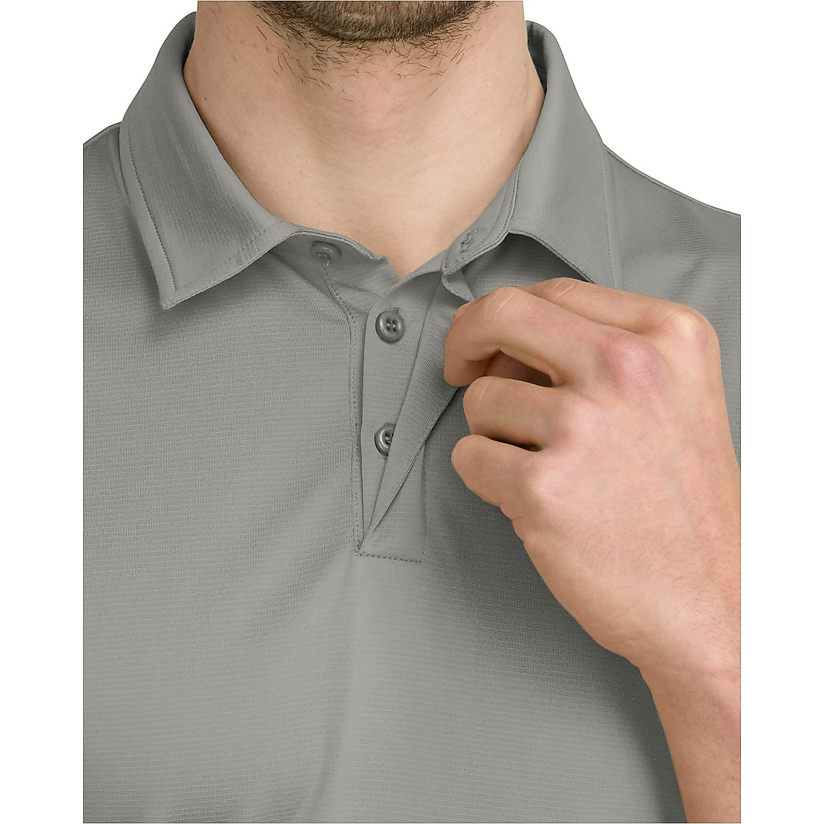 Men’s Polo Golf Shirt with Round Hem - Dry Fit 4-Way Stretch Fabric, Moisture Wicking, Anti-Odor & UPF50+. Side Split Hems Charcoal