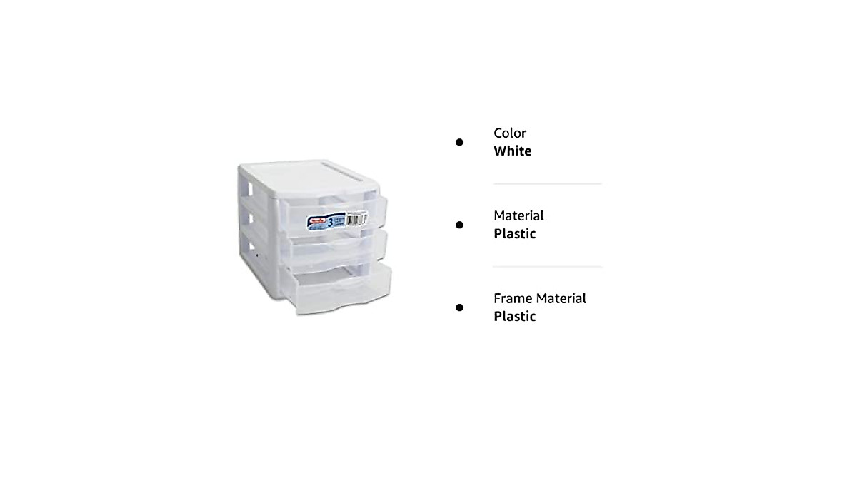 Sterilite Mini 3-Drawer Organizer Pack for Small Spaces
