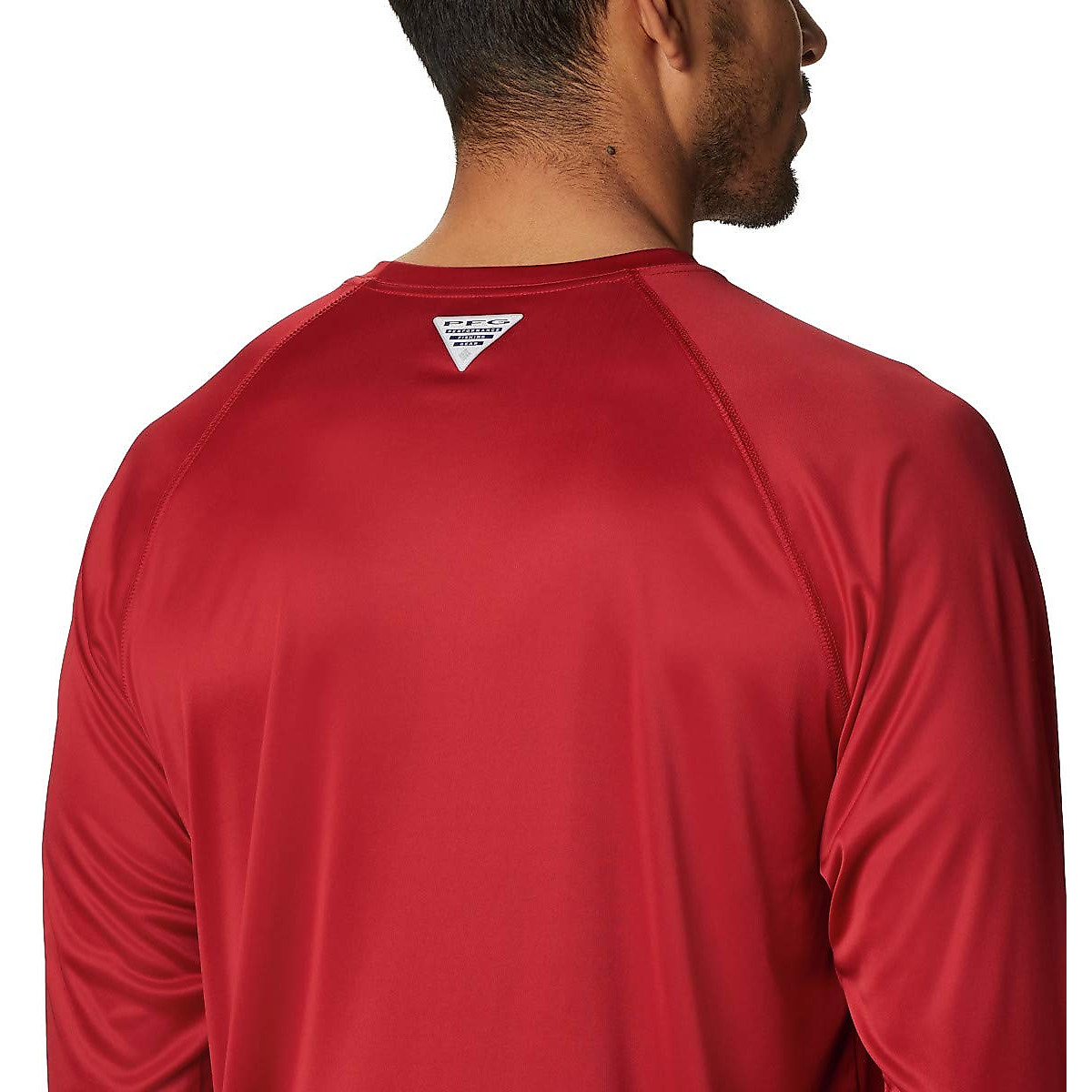 Columbia NCAA Alabama Crimson Tide Men's Terminal Tackle Long Sleeve Shirt, 6X Big, ALA - Red Velvet/White