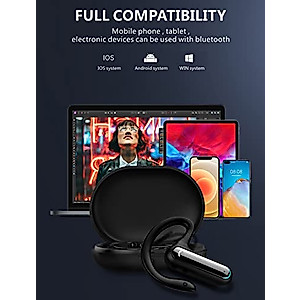 RISTARWH Wireless Earbuds,Bluetooth 5.2 Headphones Sport Wireless HiFi Stereo Earphones Non-in-Ear Noise Cancelling Headset for Business/Driving/Office