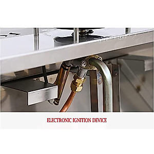 INTBUYING LP Gas Food Soup Warmer Propane Gas Stove Bain-Marie Commercial Canteen Buffet Steam Heater Stainless Steel with Gas Regulator Valve 12''x8.7''x4''Pan-4 Pans（Square）