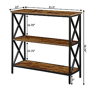 Convenience Concepts Tucson 3 Tier Bookcase, Barnwood/Black