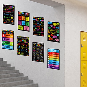 gisgfim 8 Pcs Math Posters Math Teacher Bulletin Board Posters Math Classroom Decorations For Elementary School Middle School High School Mathematics Education Banner Math Classroom Signs Must Haves