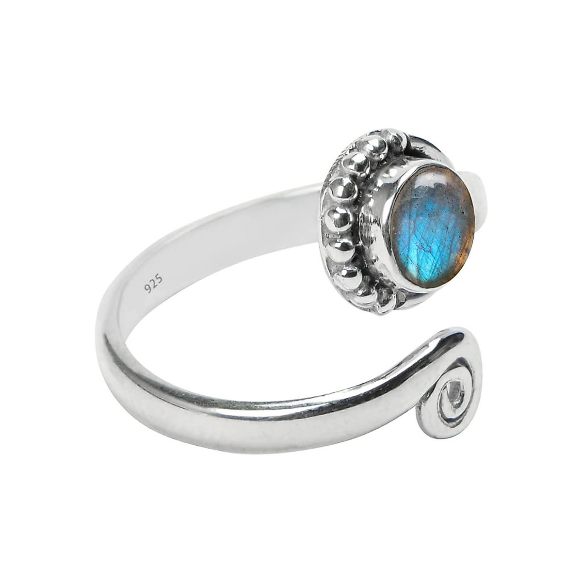 Labradorite Stone Toe Ring 925 Sterling Silver Ring Feet Body Jewellery Handame Toe Ring Gemstone Adjustable Toering For Girls Women Gift Jewellery Labradorite Stone Ring Midi Ring