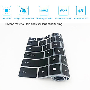 Keyboard Cover for 14" Dell Inspiron 14 5410 5415 5418 5420 5425 5430 7415 7420 7425 7430/13.3" Inspiron 13 5310 5320/16" Inspiron 16 5635 5630 5620 5625 7635 7620/Dell Latitude 3320 3420-Black