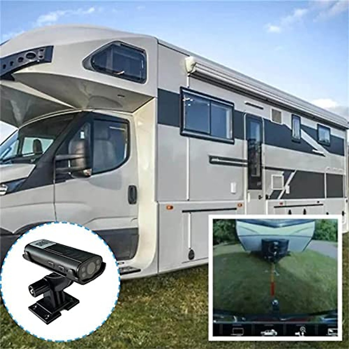 Rvshield Wide Angle Reverse Hitch Guide, Rvstrailer Wireless Backup & Hitch Camera, Wireless Back Up Camera Systems for Cargo Van, Magnetic Trailer Hitch Backup Rear/Front View Camera (1pcs)